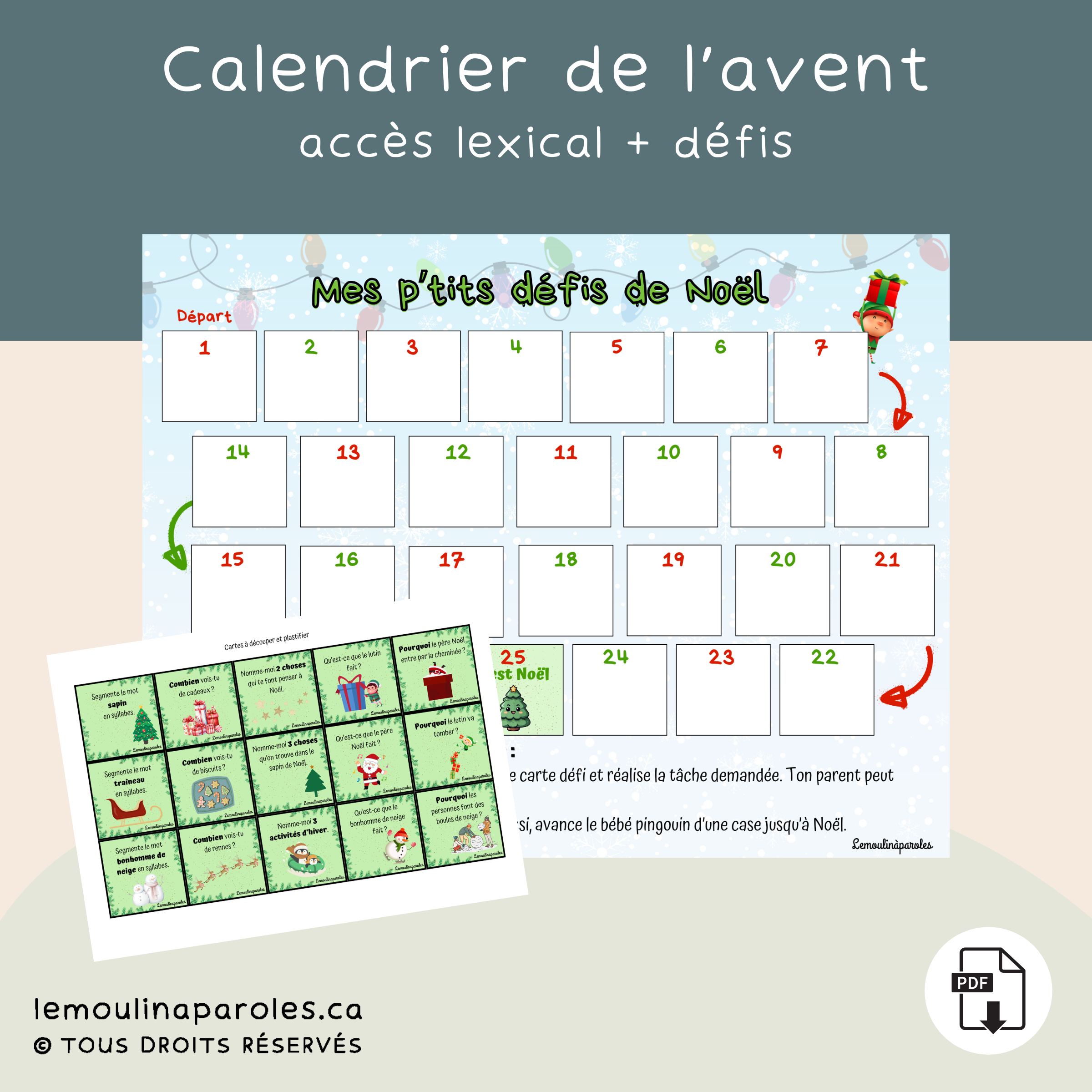 Mes petits défis de Noël – Le Moulin à Paroles
