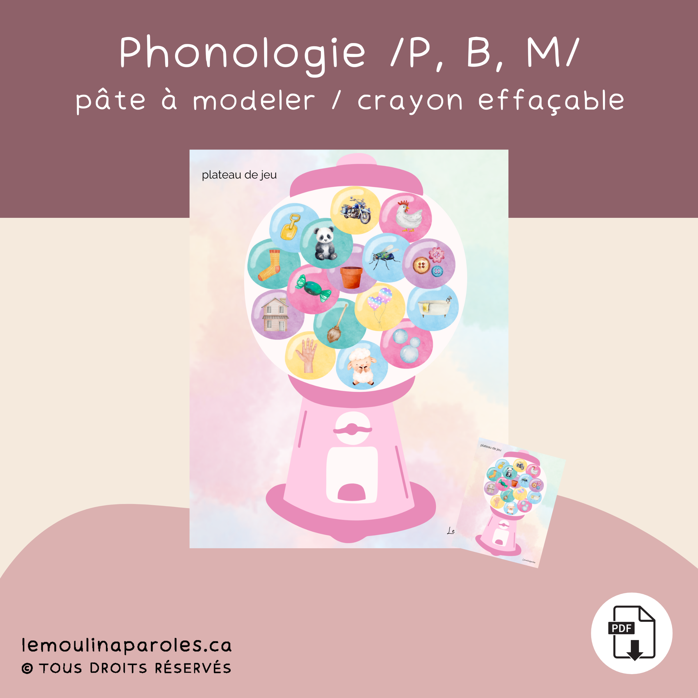 La machine à gommes ( P,B,M ) – Le Moulin à Paroles