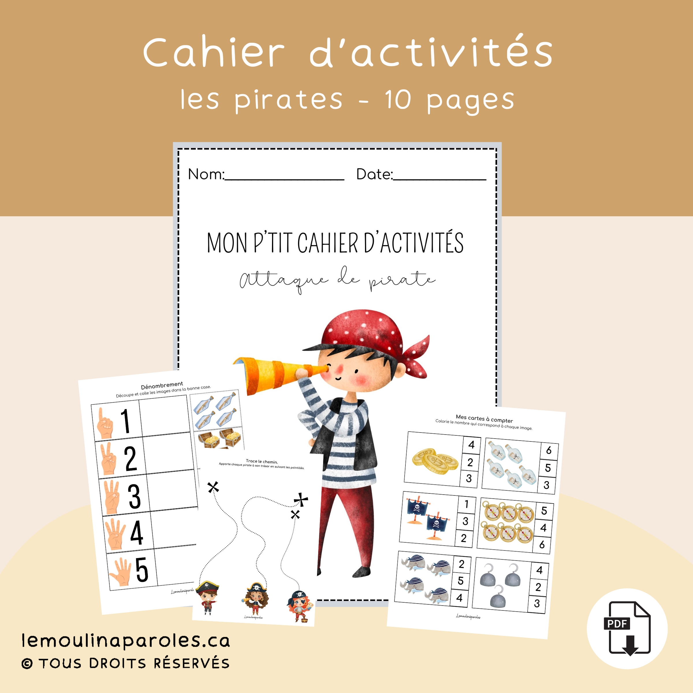 Cahier d'activités l'attaque des pirates – Le Moulin à Paroles