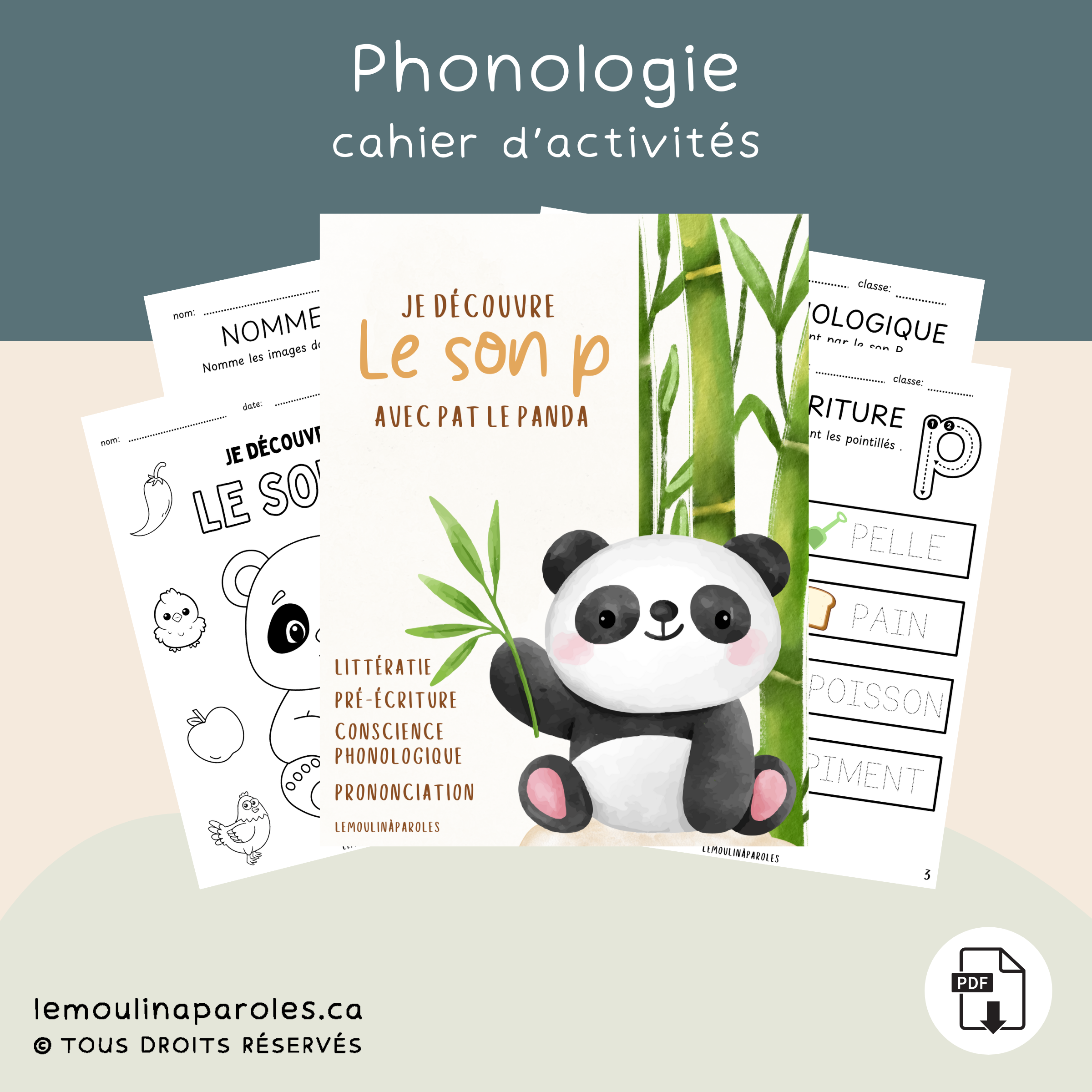 Je découvre le son P avec pat le panda - Activités éducatives pour la ...